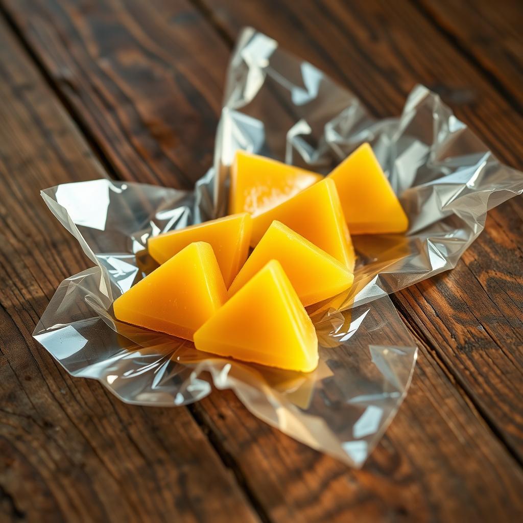 Vibrant Cellophane Art on Rustic Wood