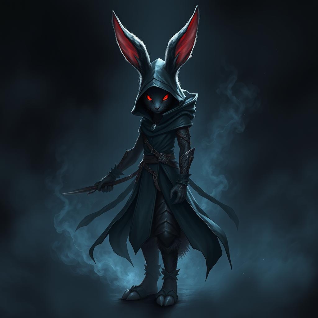 Masterful Portrait of a Shadow Assassin Rabbit
