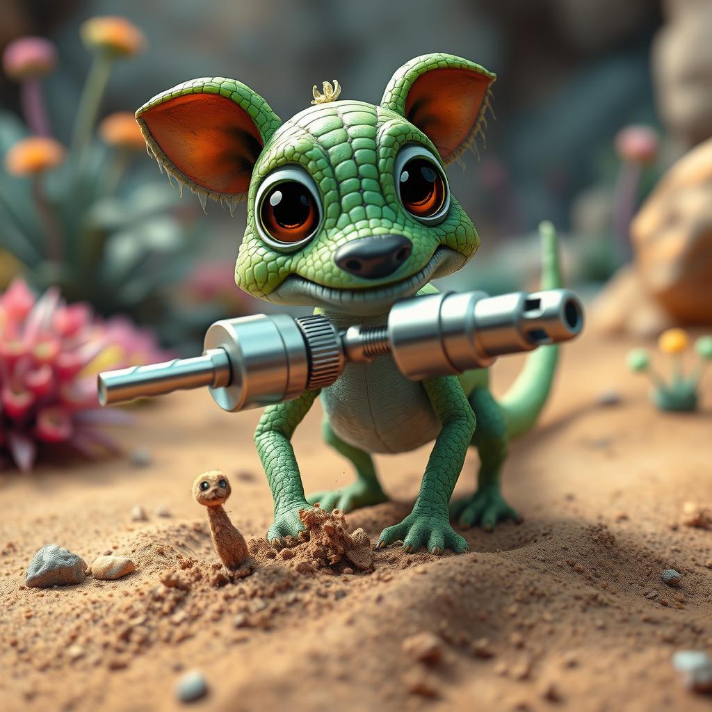 Meet Drillburt: The Whimsical Lizard-Dog!