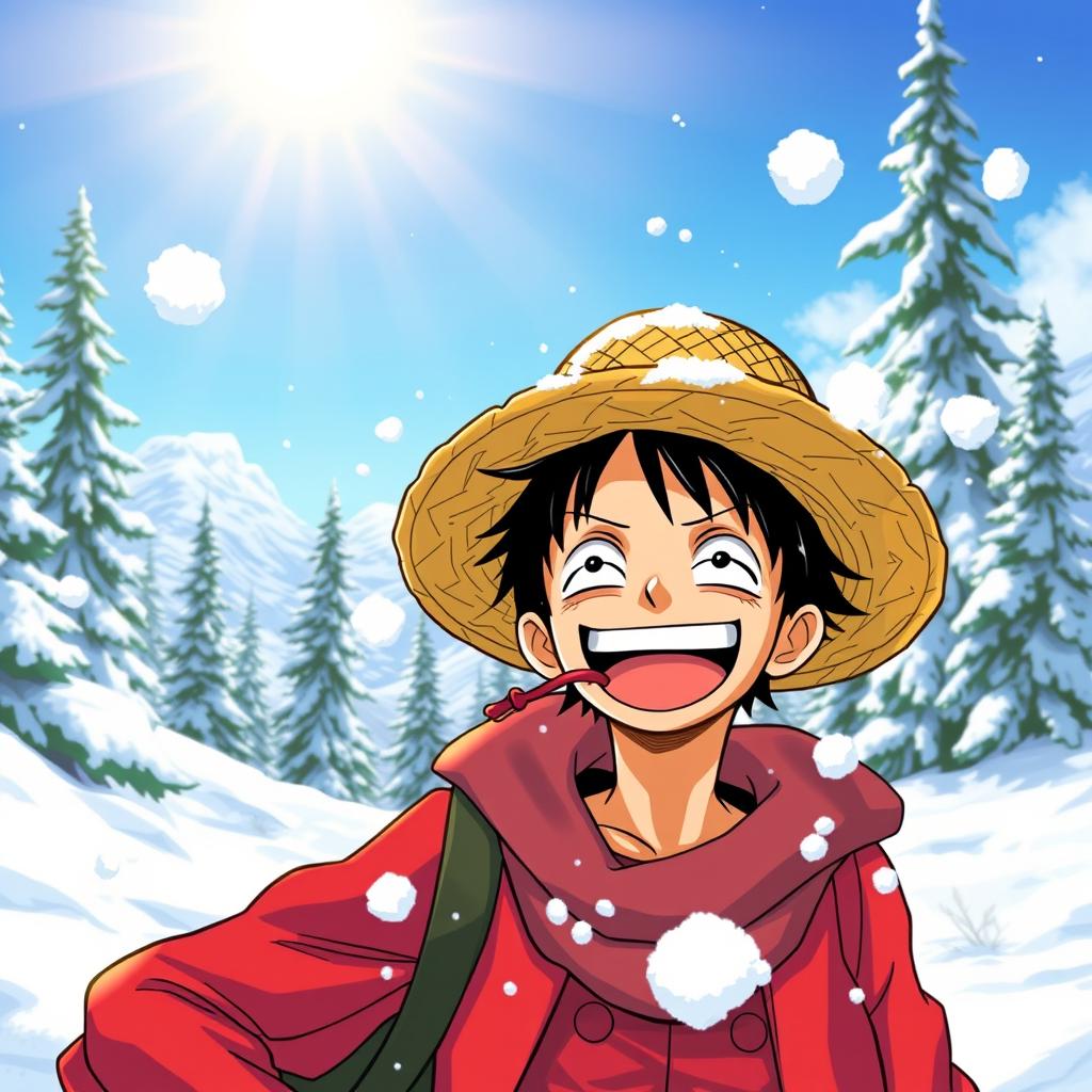 Luffy's Joyful Winter Adventure