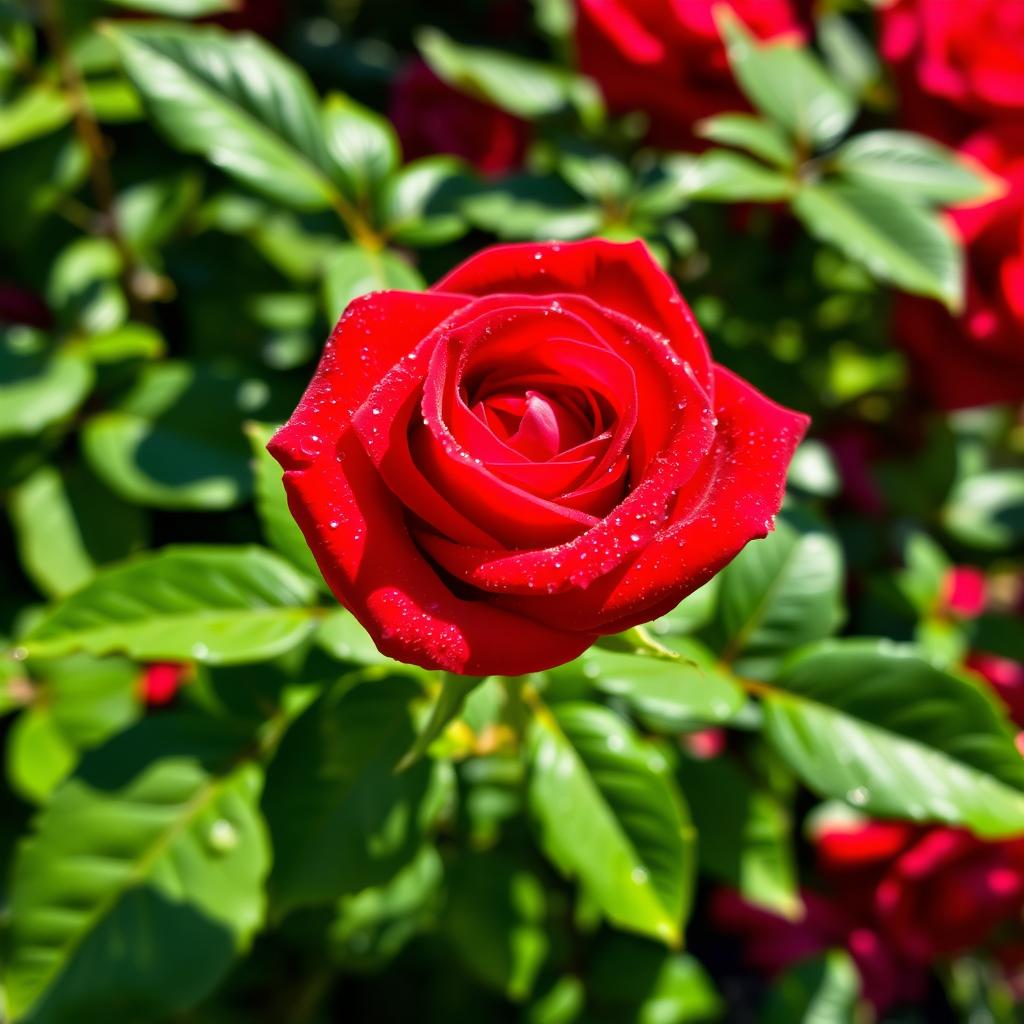 Vibrant Scarlet Rose: Nature's Perfect Gem