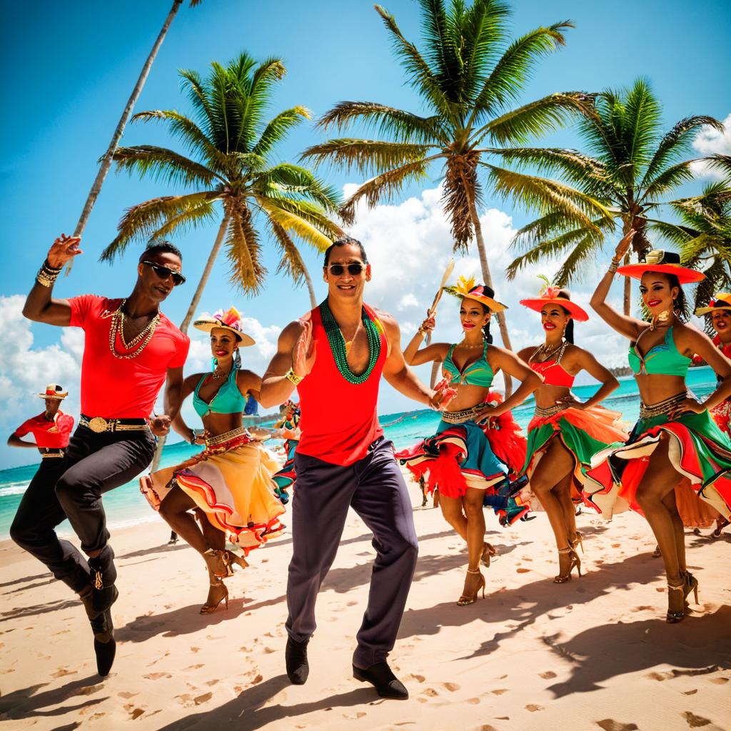 Vibrant Cuban Beach Party: Dance, Joy, and Celebration