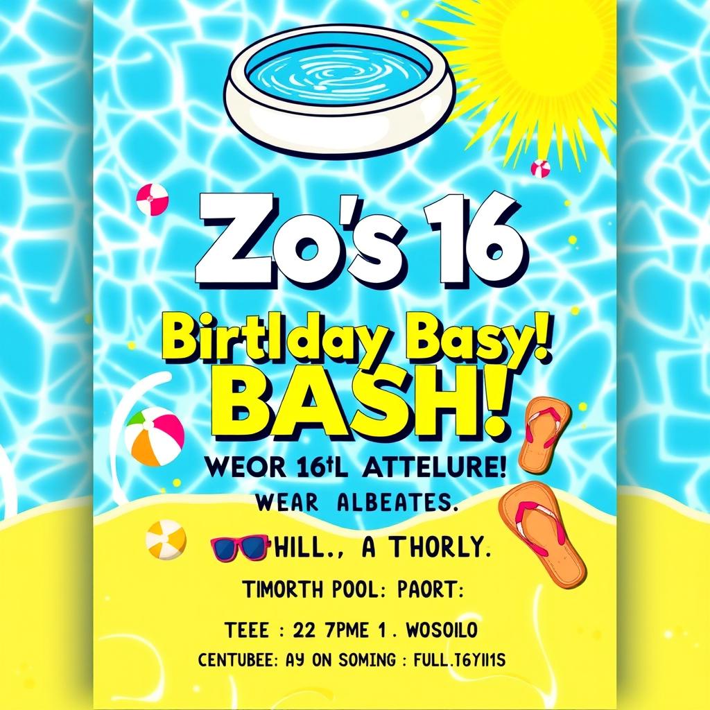 Dive into Fun: 16th Birthday Pool Party!
