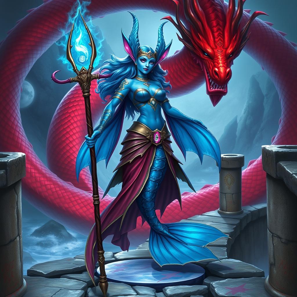 Enchanting Merfolk Wizard: A Vision of Power