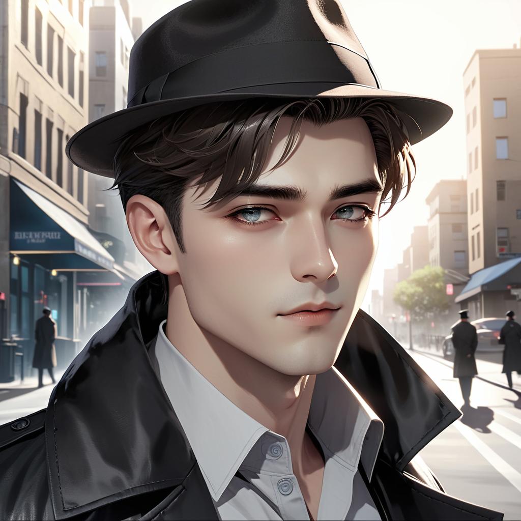 Mysterious Detective Edwin: A Nighttime Urban Journey