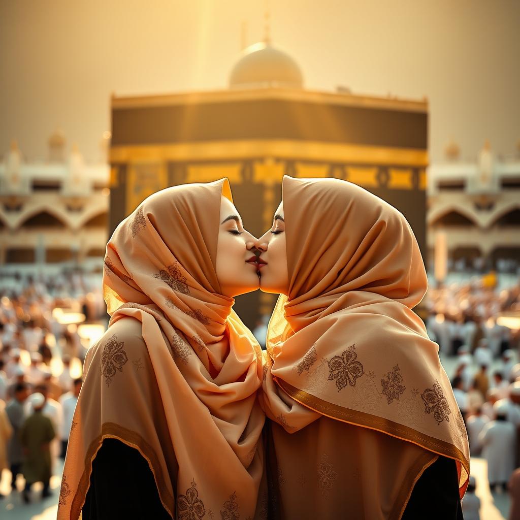 Love and Elegance: Hijabi Girls at the Kaaba