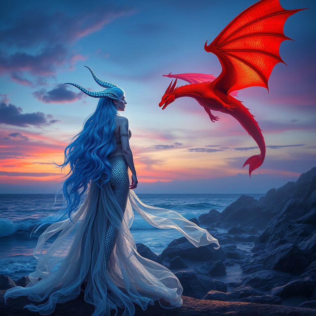 Enchanting Blue Merfolk in Ocean Bliss