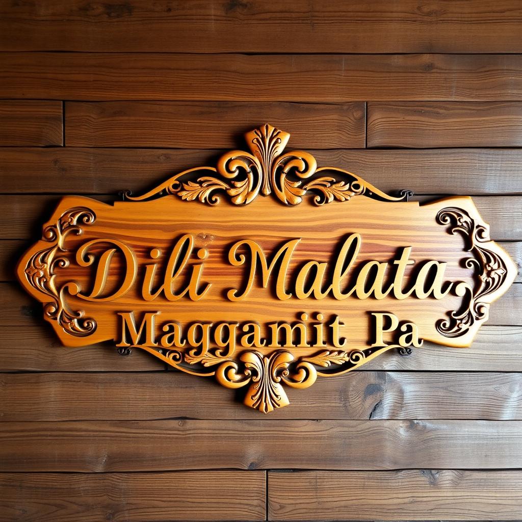 Artful Wooden Sign: Malata, Dili Malata, Magagamit Pa