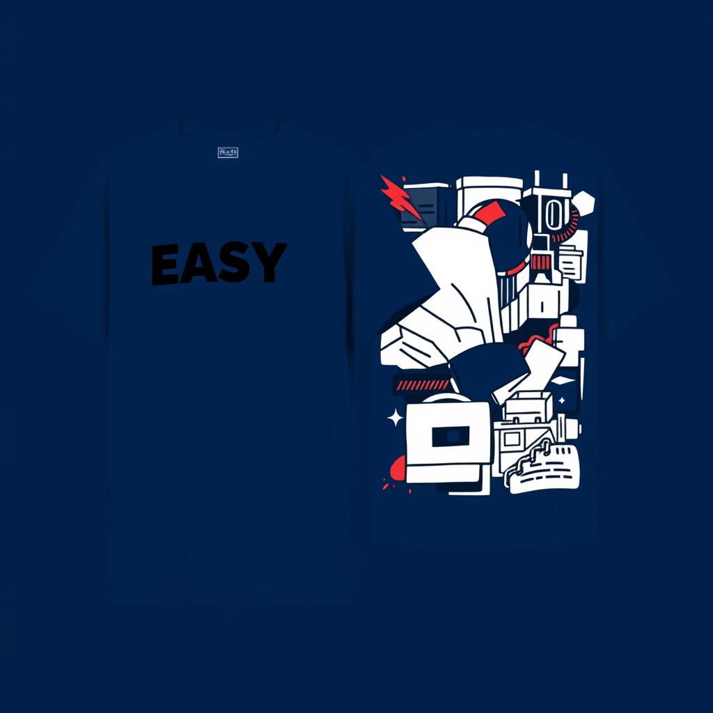 Navy Blue Boxy Fit T-Shirt: Modern Streetwear Vibes