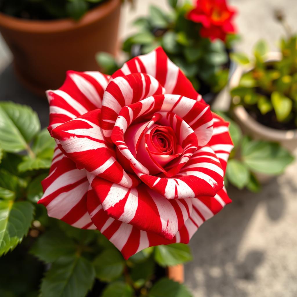 Vibrant Zebra Rose Close-Up