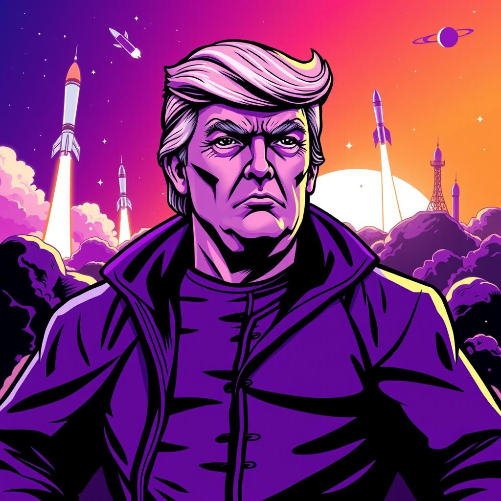 Vibrant Superhero: A Trump-Inspired Icon