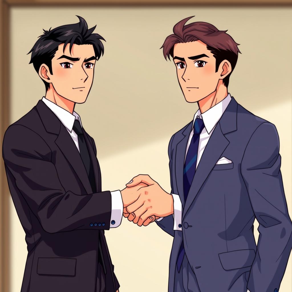 Classic 90s Elegance: A Handshake of Trust