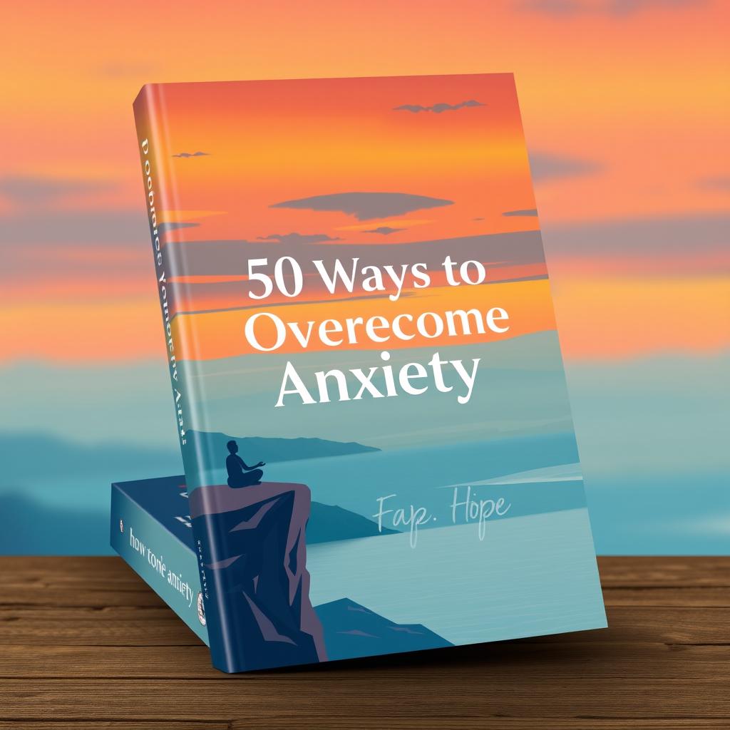 50 Ways to Overcome Anxiety - Calming Book Cover Design