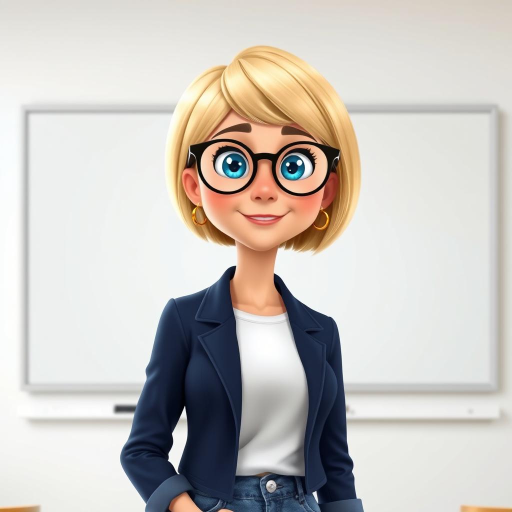 Charming Pixar-Style Teacher Character