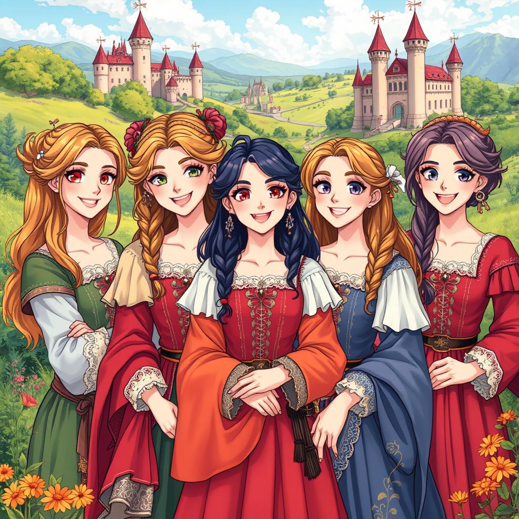 Enchanting Medieval Women in Fantasy World