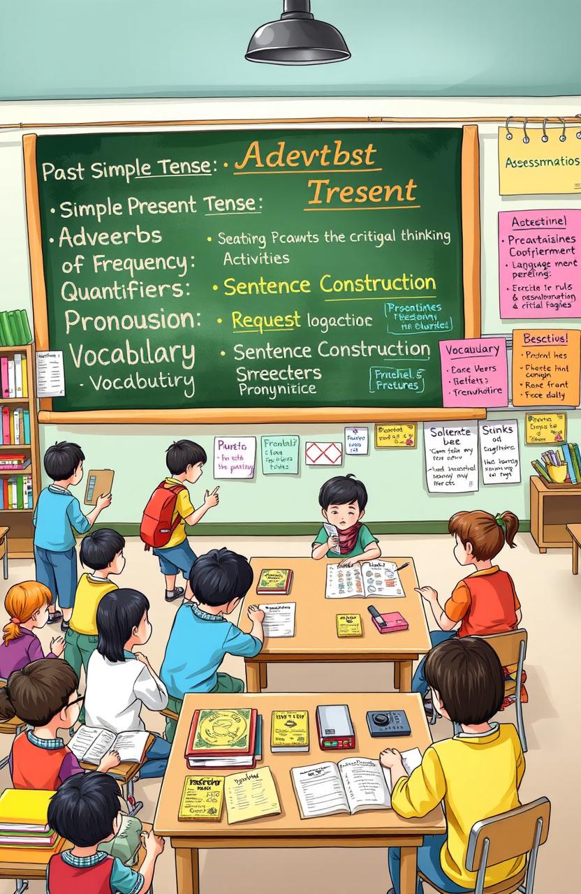 Vibrant Language Learning Classroom Illustration | Engaging Educational ...