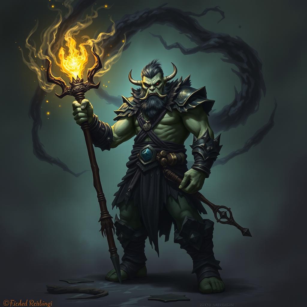 Unearthly Power: Half-Orc Necromancer Warrior
