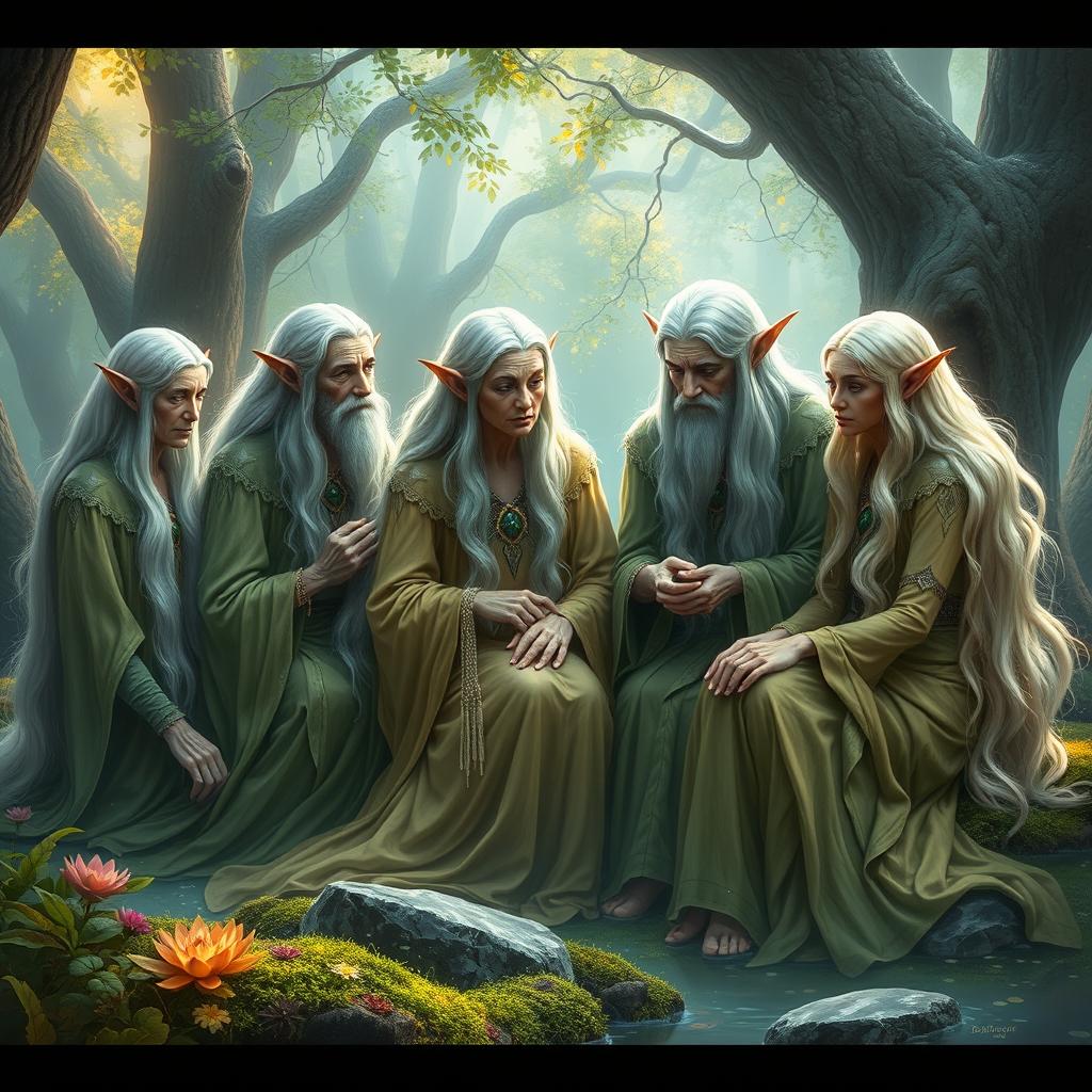 Elder Elves in an Enchanted Forest: A Vision of Wisdom and Grace