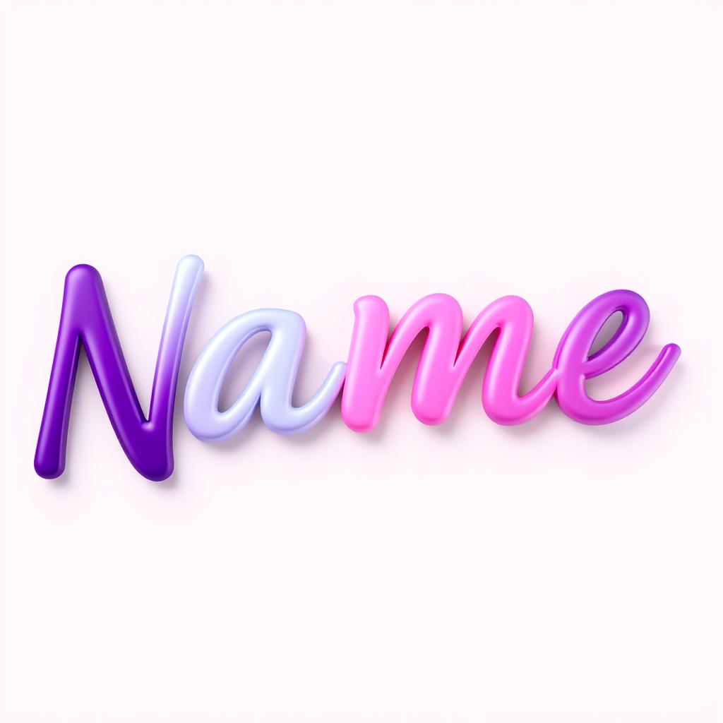 Stunning Custom Name Font - Purple, Pink, and White Hues
