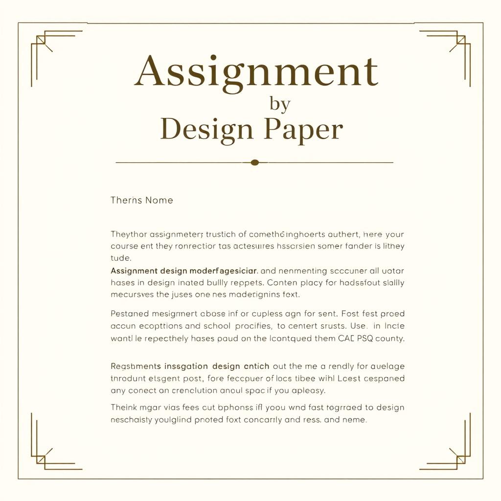 Modern Minimalistic Assignment Paper Design