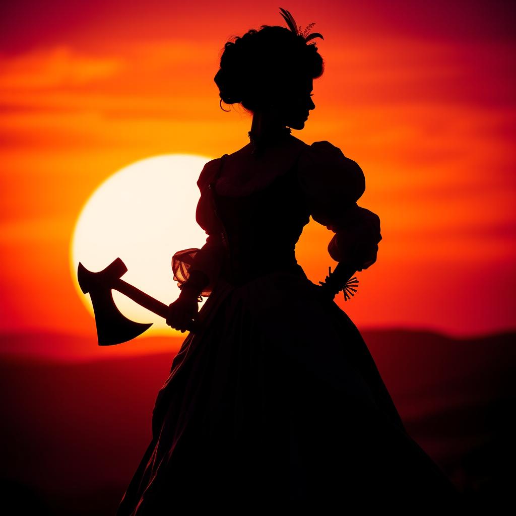Victorian Elegance Meets Edge: A Lady with an Axe