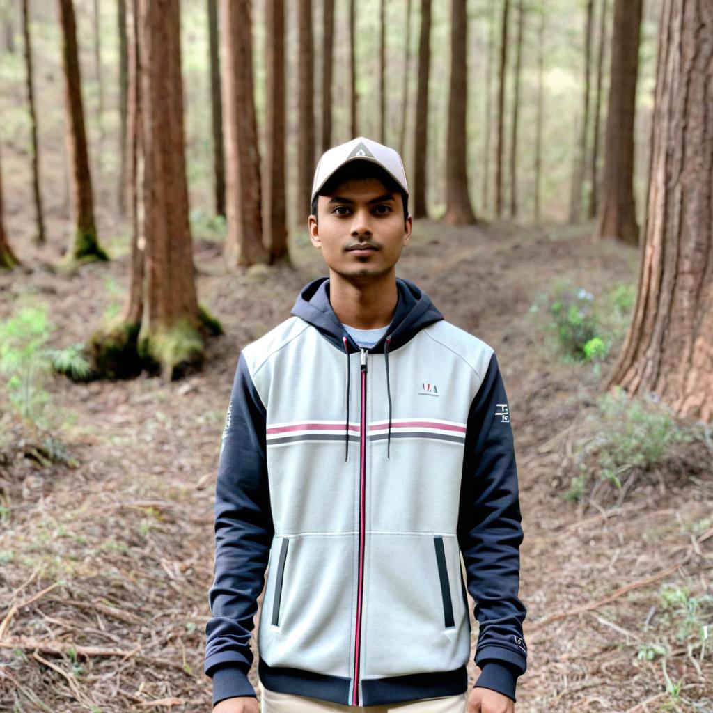 Confident Youth in Tranquil Forest Setting - Idyllic Ideas