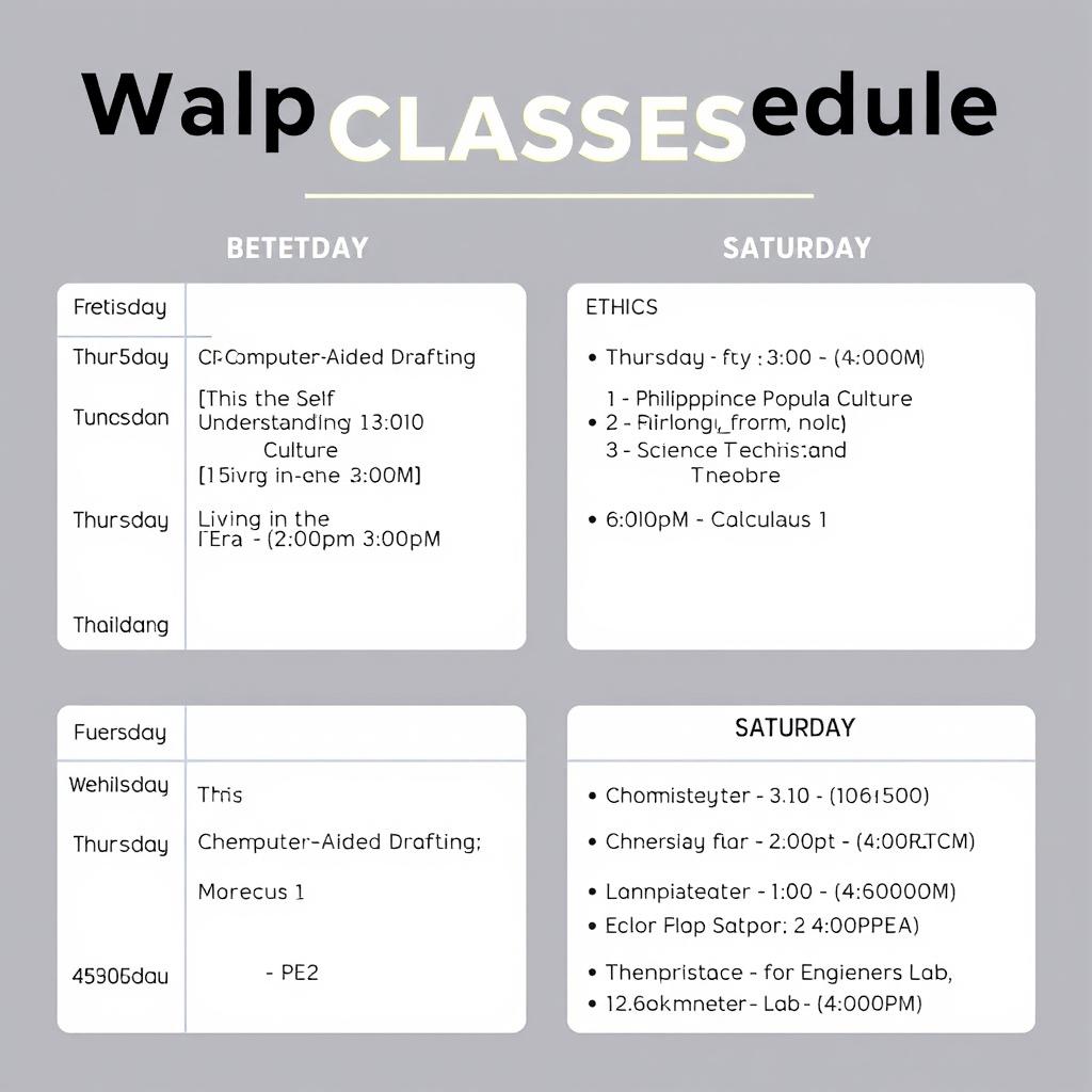 Sleek Modern Class Schedule Wallpaper