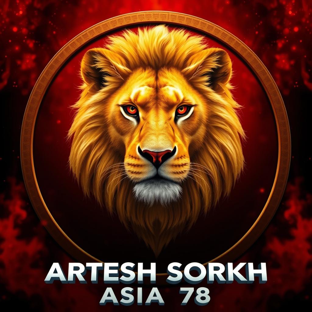 Majestic Golden Lion with Striking Red Eyes