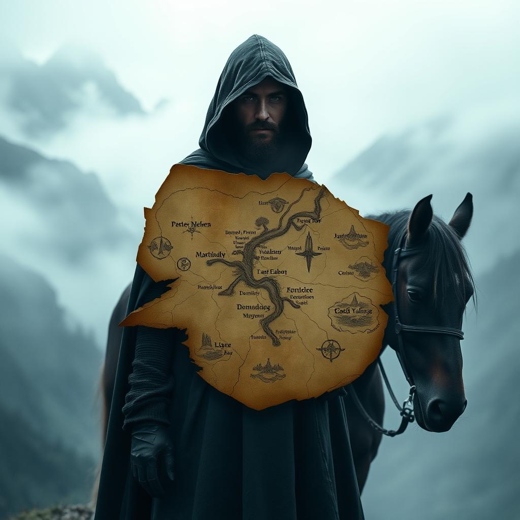 Mystery in the Mist: A Hooded Wanderer