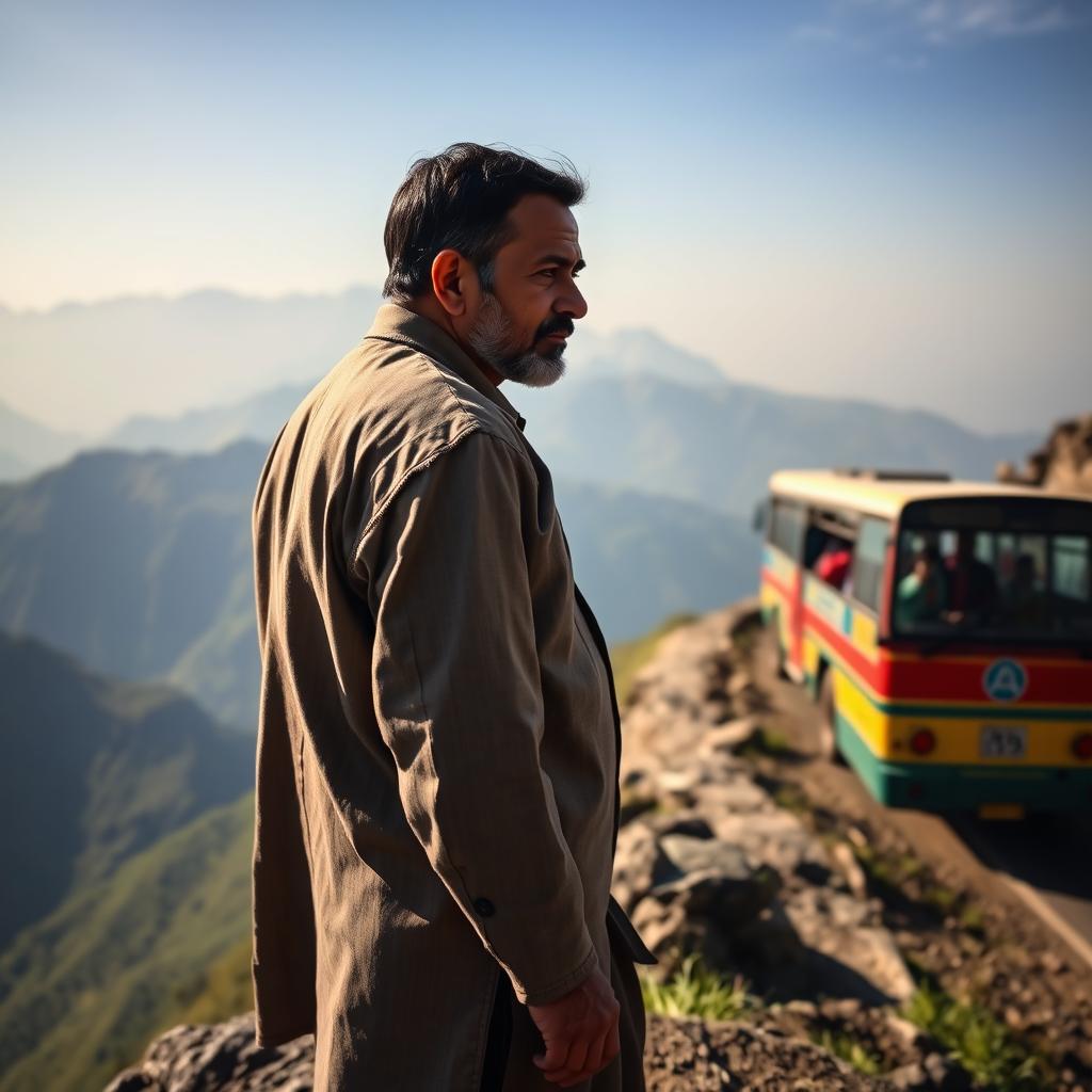 A Father's Heartfelt Goodbye: Nepali Mountain Scene