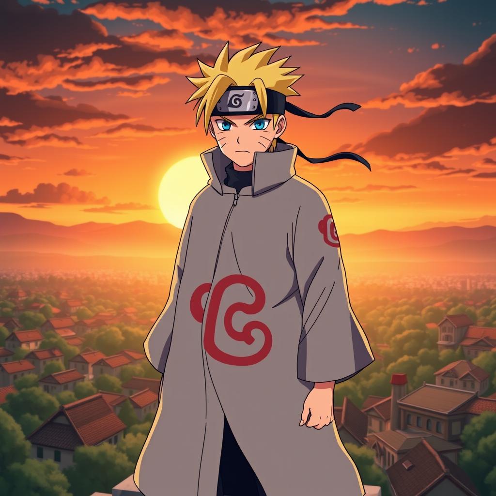Naruto Uzumaki: The Seventh Hokage in Heroic Pose