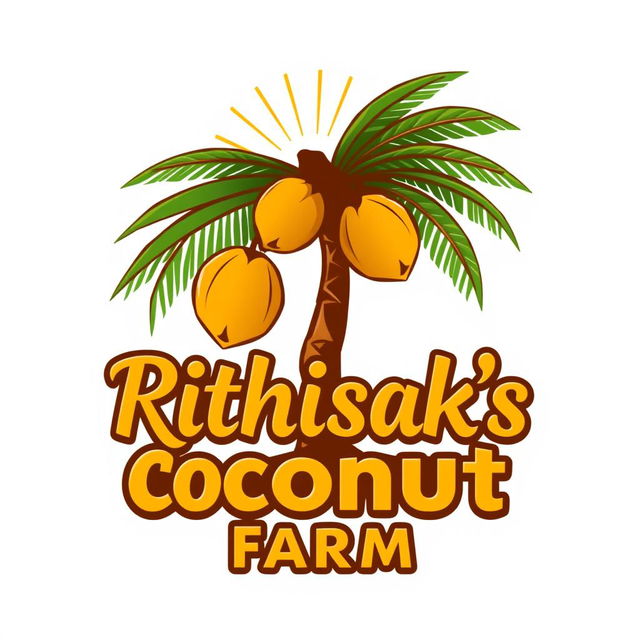 Rithisak's Coconut Farm: A Vibrant Logo Design