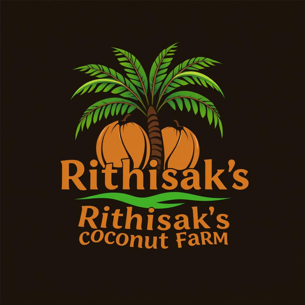 Rithisak's Coconut Farm: A Vibrant Logo Design