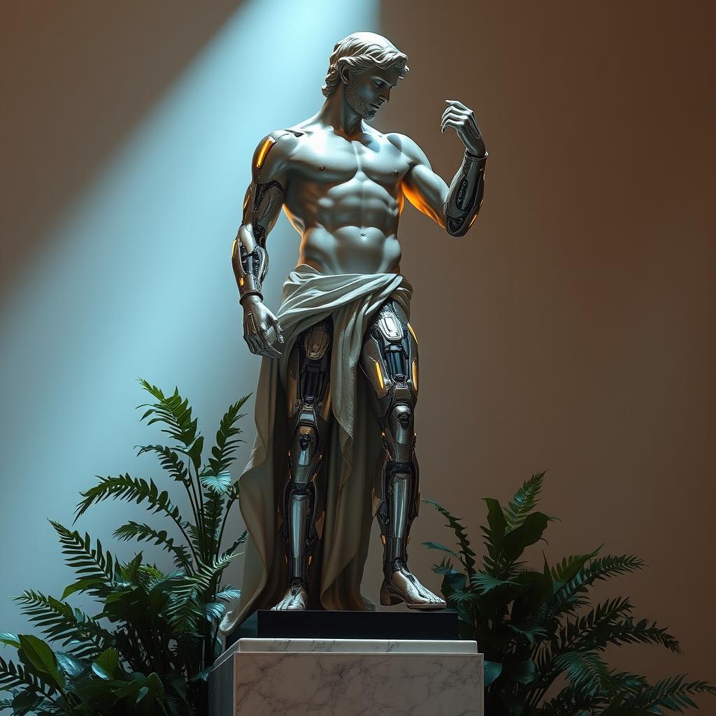 Futuristic Bionic Greek Sculpture