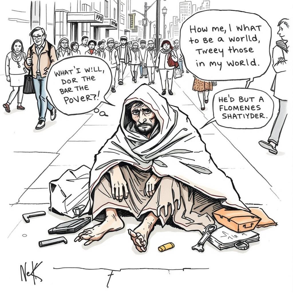 Visual Storytelling: A Hand-Drawn Cartoon on Poverty