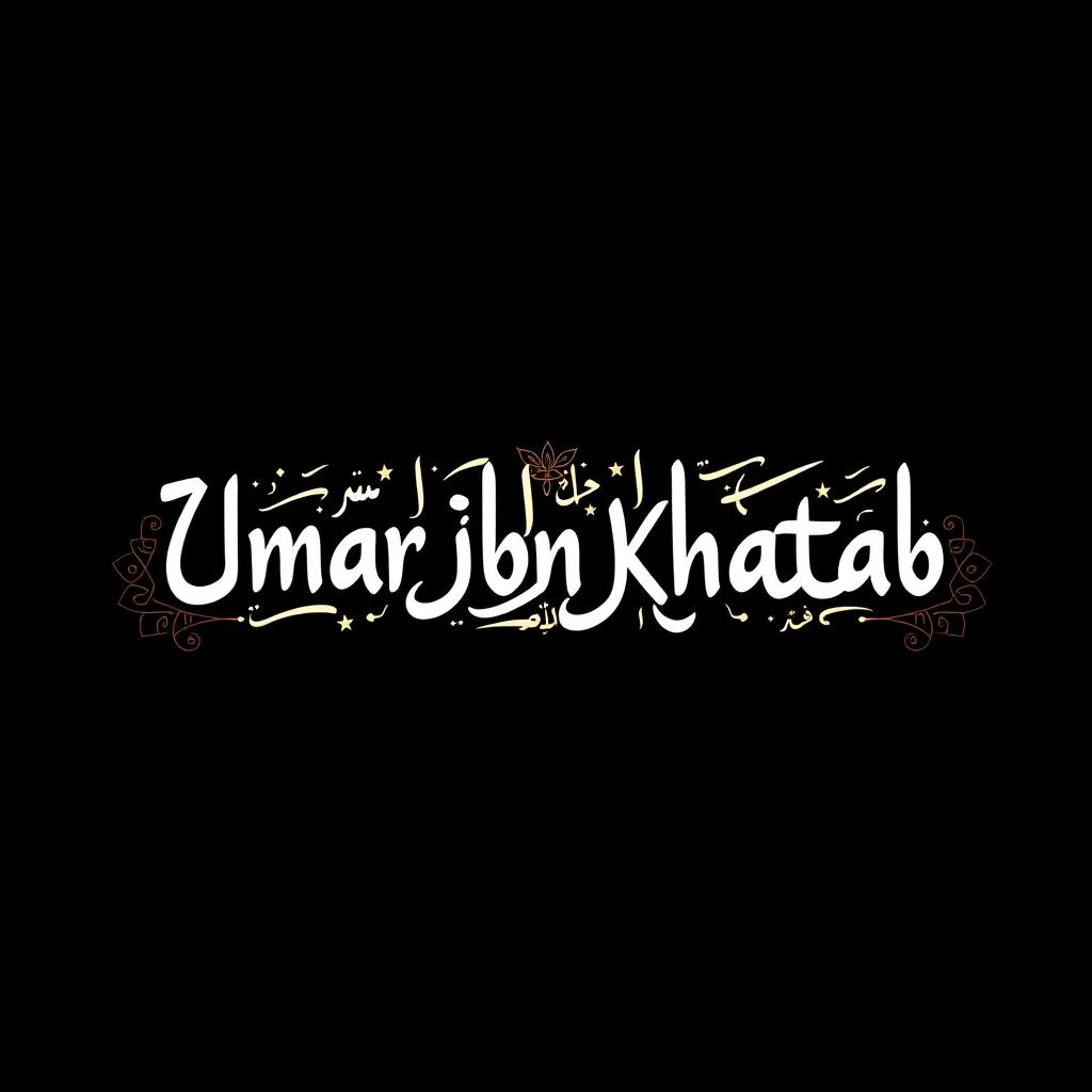 Elegant Black Wallpaper with Umar Ibn Khattab Calligraphy | Idyllic