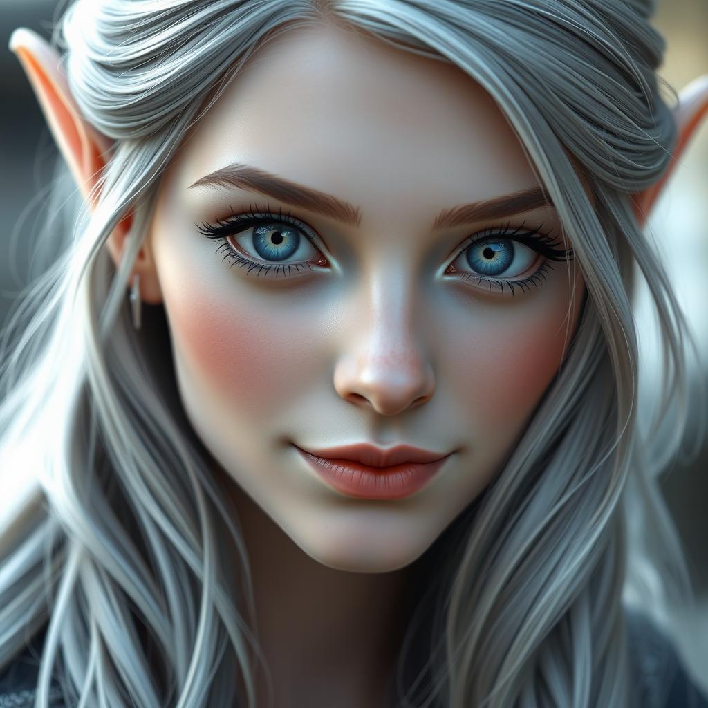 Enchanting Elf Princess: A Close-Up Portrait