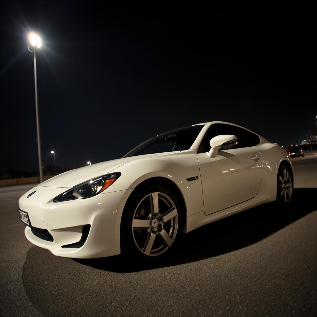 Enchanted Nights: White Persian Car Under the Stars