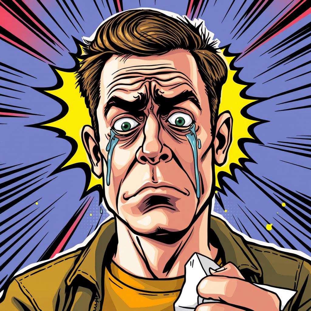 Expressive Comic Style: A Man's Emotional Journey