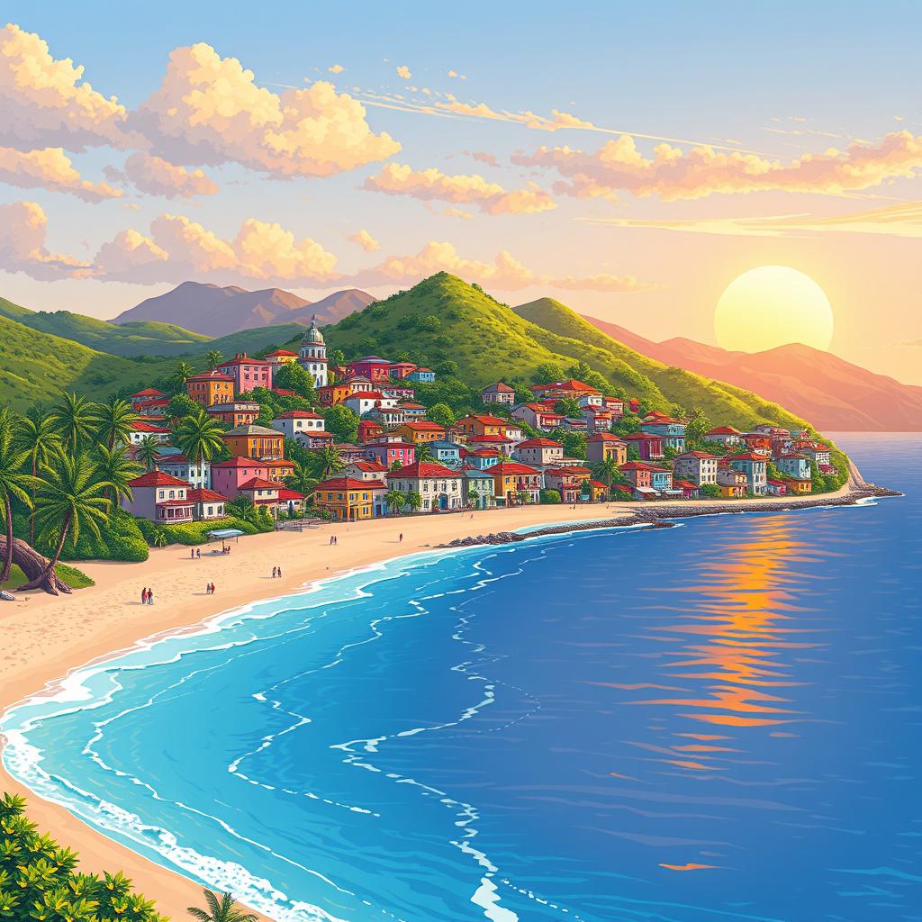 Vibrant Pixel Art of Florianópolis, Brazil