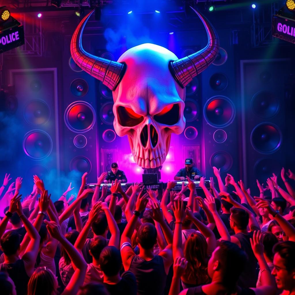 Epic Rave Vibes: Soundsystem & Skull Art