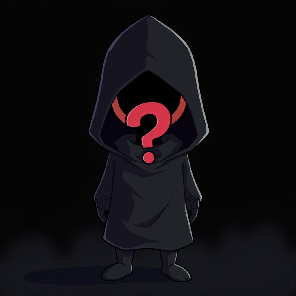 Mysterious Anime Character with Question Mark Face | Idyllic Art Ideas