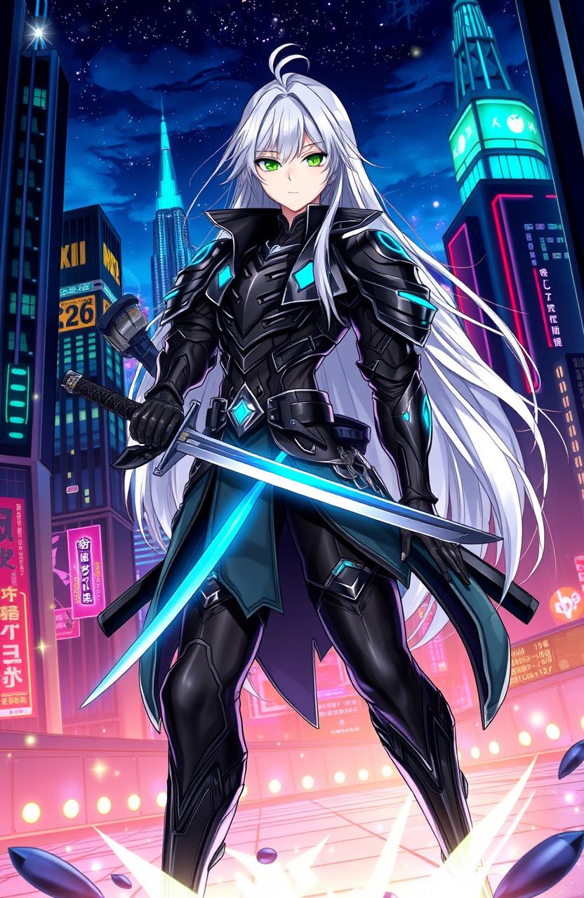 Futuristic Flair: Stylish Manhwa Character