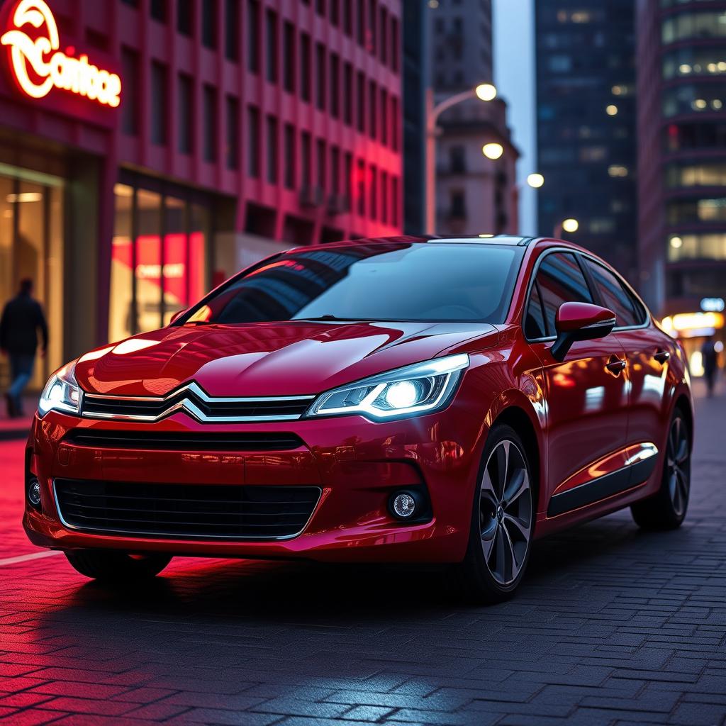Sleek 2009 Citroën C4 in Eye-Catching Red
