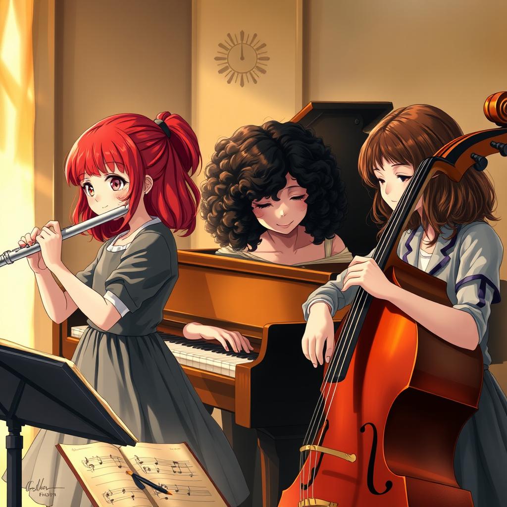 Harmony in Motion: Three Girls Creating Music