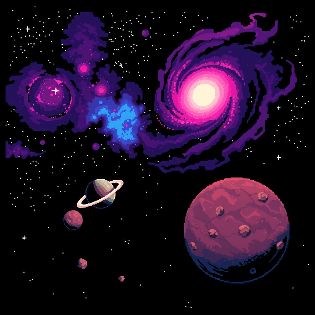 Pixelated Space Odyssey: Explore the Universe