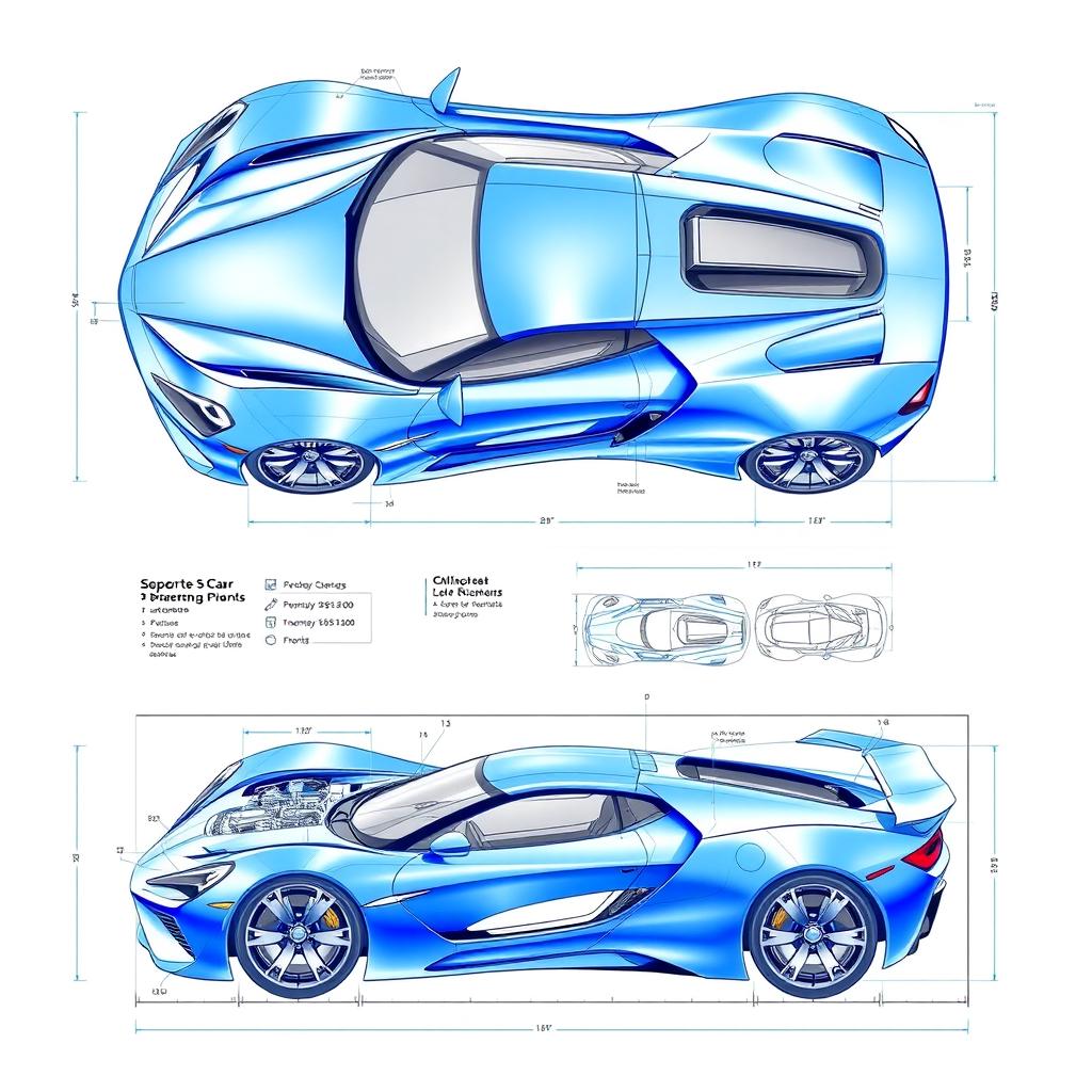 Blueprint of Innovation: Sleek Modern Sports Car