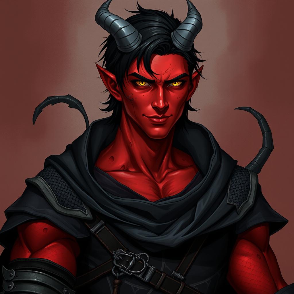 Charming Tiefling Warlock: Power Meets Confidence