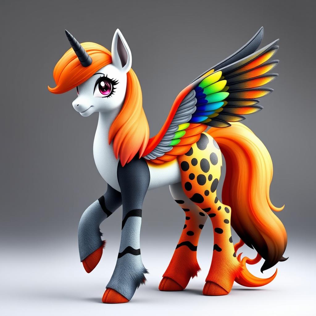 Discover the Colorful Elegance of an Onyx-Horned Pony