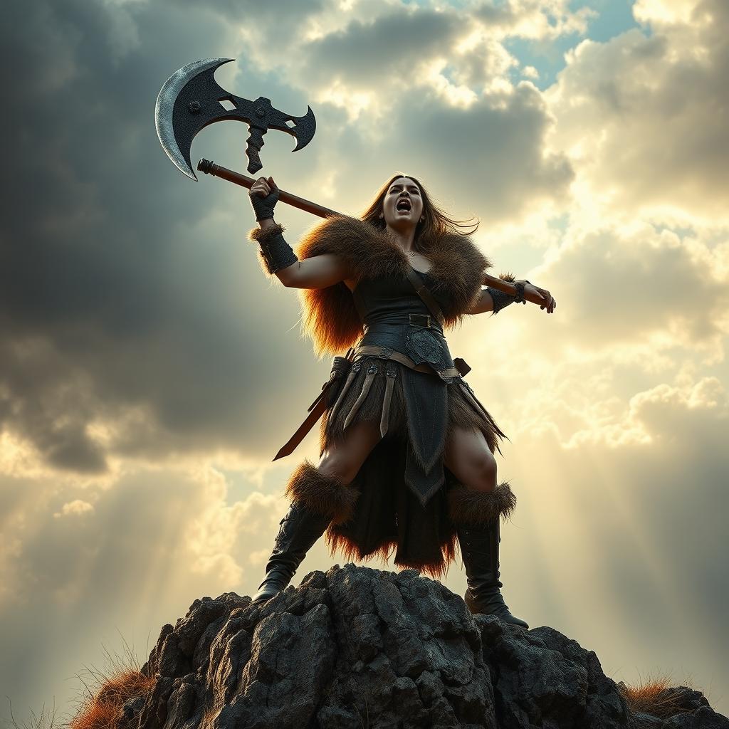 Unleash Your Inner Warrior: Fierce Barbarian on the Hill